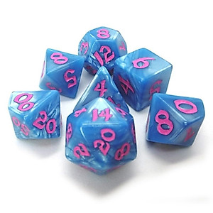 Q-Workshop Classic Runic Glacier & Pink Dice Set (7)