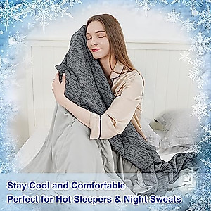 PHF Clever Cooling Blanket King Size, Arc-Chill Cold Tech Fabric Cooling Comforter for Hot Sleepers Night Sweats, Lightweight Soft Breathable Silk Smooth Summer Blanket, 108"x90", Charcoal Grey