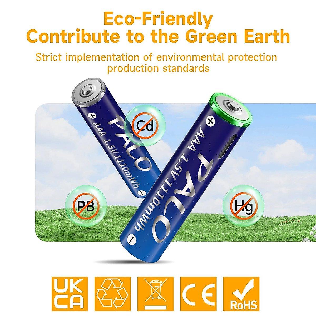 LJG8 8 Pack Rechargeable AAA USB Batteries 1.5V Type C Charging Triple A Lithium Battery with 4 in 1 Charging Cable (Battery Storage Case Included)