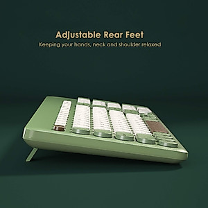 Wireless Keyboard and Mouse Combo, Superbcco 2.4GHz USB Cordless Computer Keyboard with Numeric Keypad, Quiet Click, Round Keys, Slim for Desktop/PC/Laptop/Surface/Windows OS (Chocolate Green)