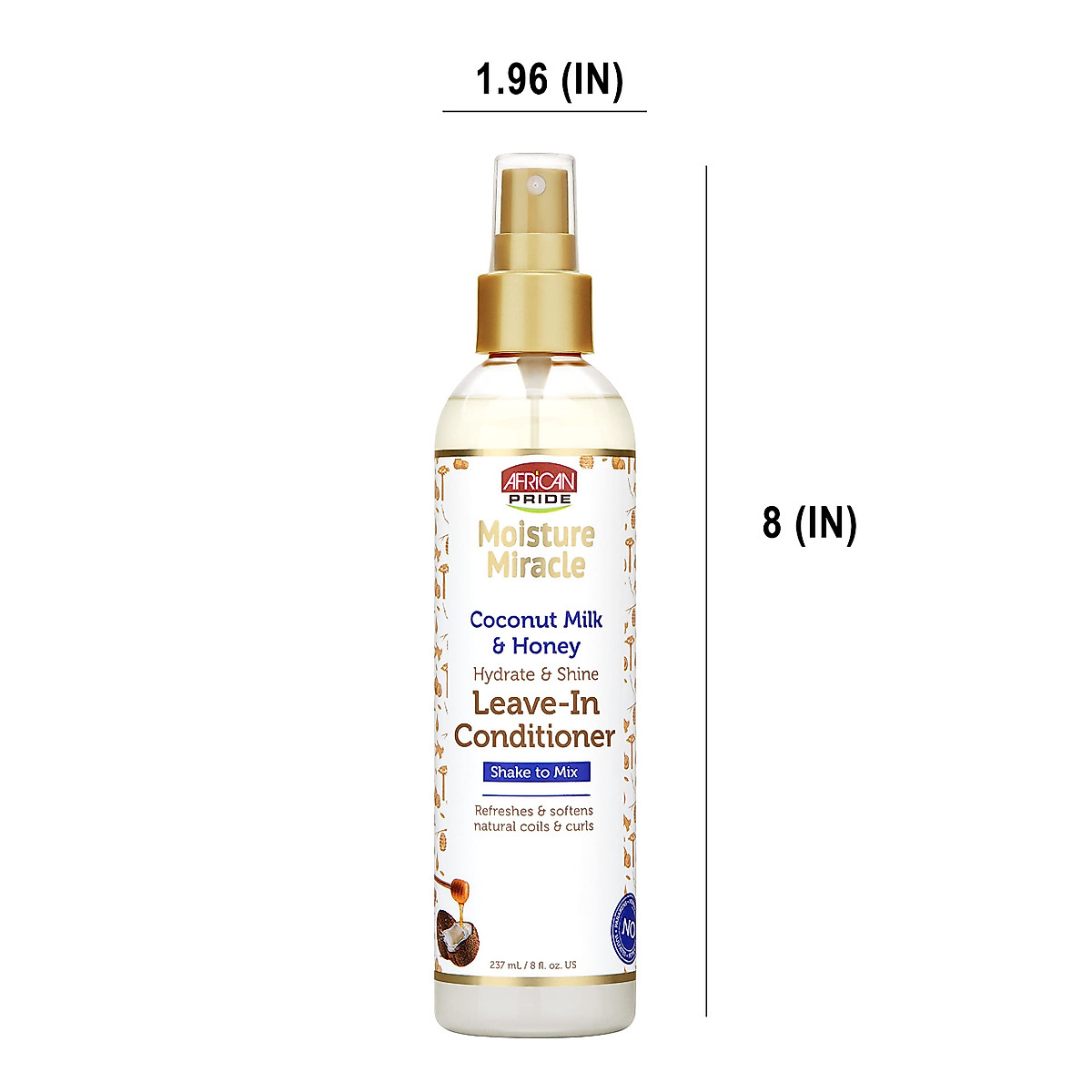 African Pride Moisture Miracle Coconut Milk & Honey Leave-In Conditioner - Refreshes & Softens Natural Coils & Curls, Hydrates & Shines, 8 oz (3 Pack)