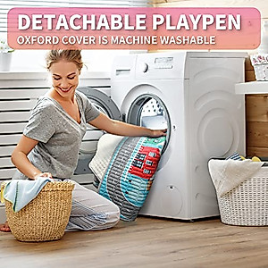 Baby Playpen with Mat, Large Playpen For Babies and Toddlers, 71"L x 59"W x 25.5"D Baby Fence Play Area with Playmat, 360° Visible Playard for Baby, Indoor Extra Large Baby Playpen for Infants Age 1-3