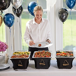 Chafer Wind Guard 2 Pack, Chafer Stand Cover, Decorative Food Warmer Cover for Indoor & Outdoor Events, Party, Catering, Buffet, Camping, Flame Retardant Fabric for Parties Buffet, Chef Master 90081