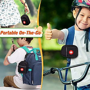 SITHON Insulated Medicine Carrying Case Bag - Small Travel Medication Organizer Emergency Medical Pouch Holds Auvi Q, Nasal Spray, Allergy Meds, Asthma Inhaler Case, Black