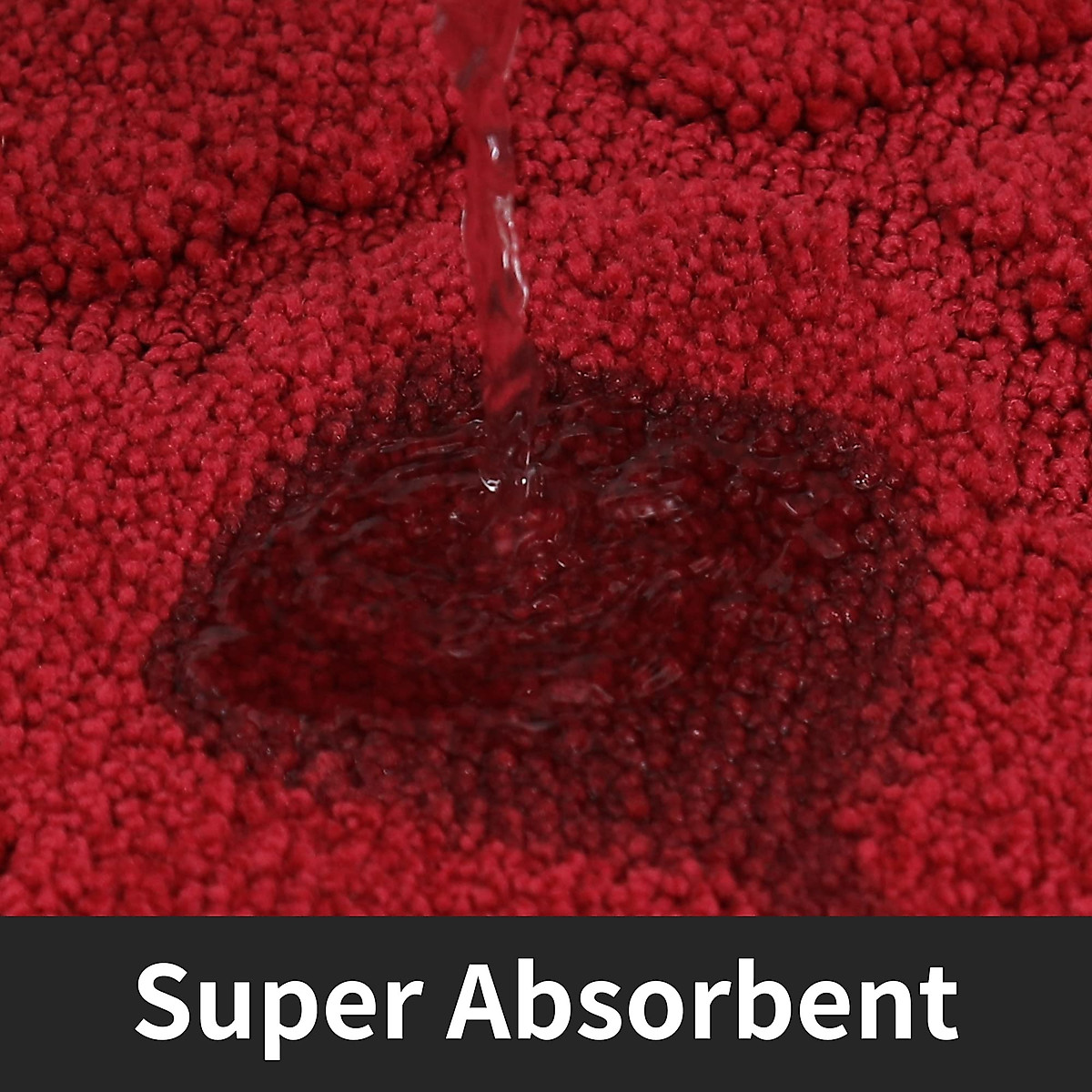 COSY HOMEER Soft Kitchen Floor Mats for in Front of Sink Super Absorbent Rugs and 20"x59" Non-Skid Mat Standing Washable,Polyester,Red