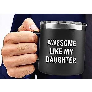 Edizzone Funny Mug for Dads (Awesome Like My Daughter) Dad Gifts - Best Dad Birthday Gift - Gifts for Dad From Daughter - Cool Gifts for Dad - Christmas Gifts for Dad - Dad Gifts From Daughter