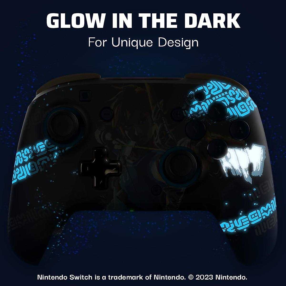 PDP Rematch Enhanced Wireless Nintendo Switch Pro Controller - Rechargeable Battery Powered, Link Hero (Glow in The Dark)