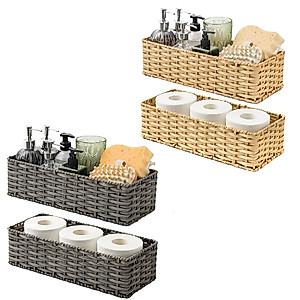 GRANNY SAYS Bundle of 2-Pack Wicker Storage Baskets & 2-Pack Wicker Baskets for Organizing