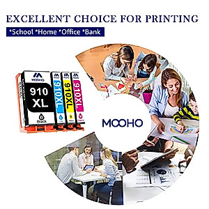 Mooho 910XL Ink Cartridges Replacement Compatible for HP 910 910 XL Ink Compatible with OfficeJet 8025 8035 8020 8022 8028 8015 for 910XL Ink Cartridges Combo Pack (4 Pack)