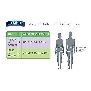 Medline - FRSE2 FitRight Stretch Extra Adult Diapers, Disposable Incontinence Briefs with Tabs, Moderate Absorbency, Large / X-Large, 51"-70", 4 packs of 20 (80 total)
