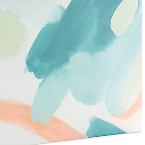 Hallmark Signature Studio 7" Medium Square Gift Bag with Tissue Paper (Abstract Brushstrokes) Peach, Mint Green, Teal for Easter, Birthdays, Bridal Showers and More