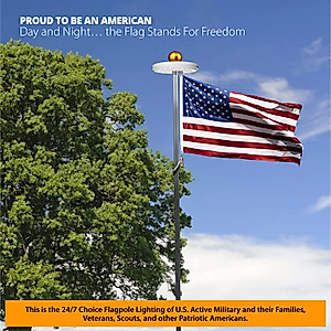 Flag Pole Light Solar Powered - Waterproof & Weatherproof Energy Saving Solar Flag Pole Lights for up to 30 Ft Poles -Flag Pole Solar light top Top Mount Dusk to Dawn 26 LED Flag Light