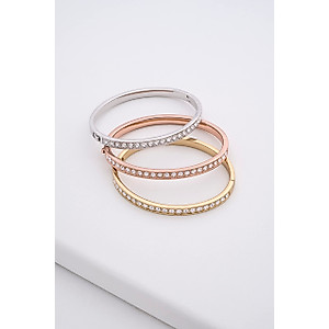 Ted Baker London Clemara Hinge Crystal Bangle Bracelet for Women (Gold Tone)