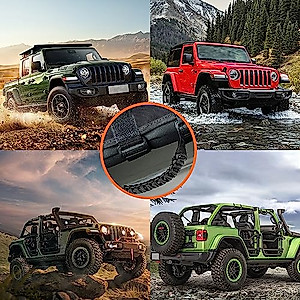 Kewucn 2 Pack Car Roll Bar Grab Handles Grip Handle with 3 Straps, Easy to Install and Durable Grab Handle Set, Compatible with 1987-2023 Wrangler YJ TJ JK JKU JL JLU & Gladiator JT (Black)