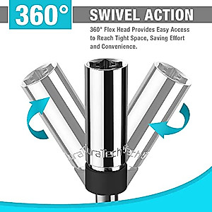 DURATECH 5PC Magnetic Swivel Spark Plug Socket Set and DURATECH 20V Cordless Impact Wrench