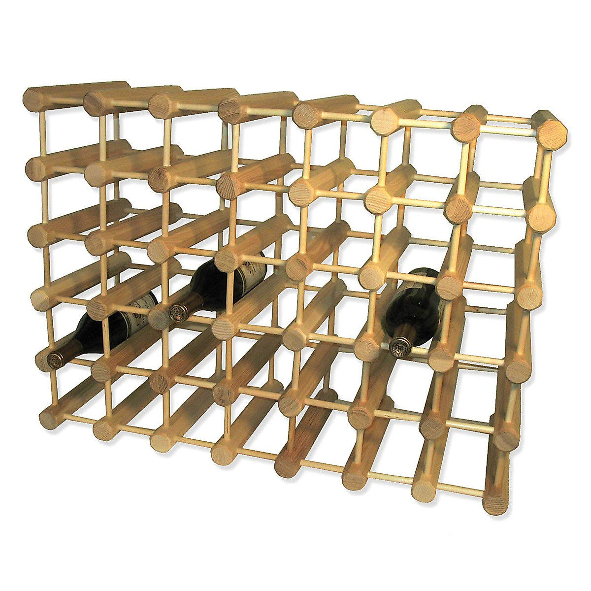 J.K. Adams Ash Wood Modular Stackable Wine Rack Storage Holder with Natural pins, 40 Bottle