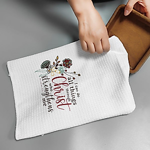 ZWZXR Christian Kitchen Towels,Dish Towels Dishcloth,Bible Verse Scripture Galatians 4:13 Decor Dish Towels for Kitchen,Towels for Kitchen 16X24,Christian Girls Women Gift (011)