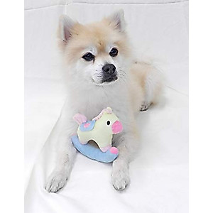 Rocking Horse Pet Plush Toy for Small Dogs Funny Squeaky Toys Pet Dog Teeth Puppy Chew Sound Novelty for Small Dogs Plush Dog Toys