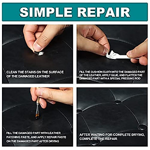 BONCART Vinyl and Leather Repair Kit for Furniture/Sofa/Purse/Car Seat/Couch - Scuffs, Scratches, Restore Any Material, Bonded, Italian, Leather, Genuine Leather