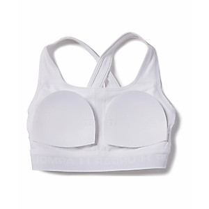 Under Armour Womens Crossback Mid Impact Sports Bra , White (100)/Halo Gray , Medium