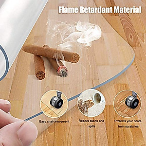 Azadx Office Chair Mat for Hard Floors 36 X 48, Clear PVC Hardwood Floor Mat, Durable Plastic Floor Protector for Home and Office use (36" X 48" Rectangle)