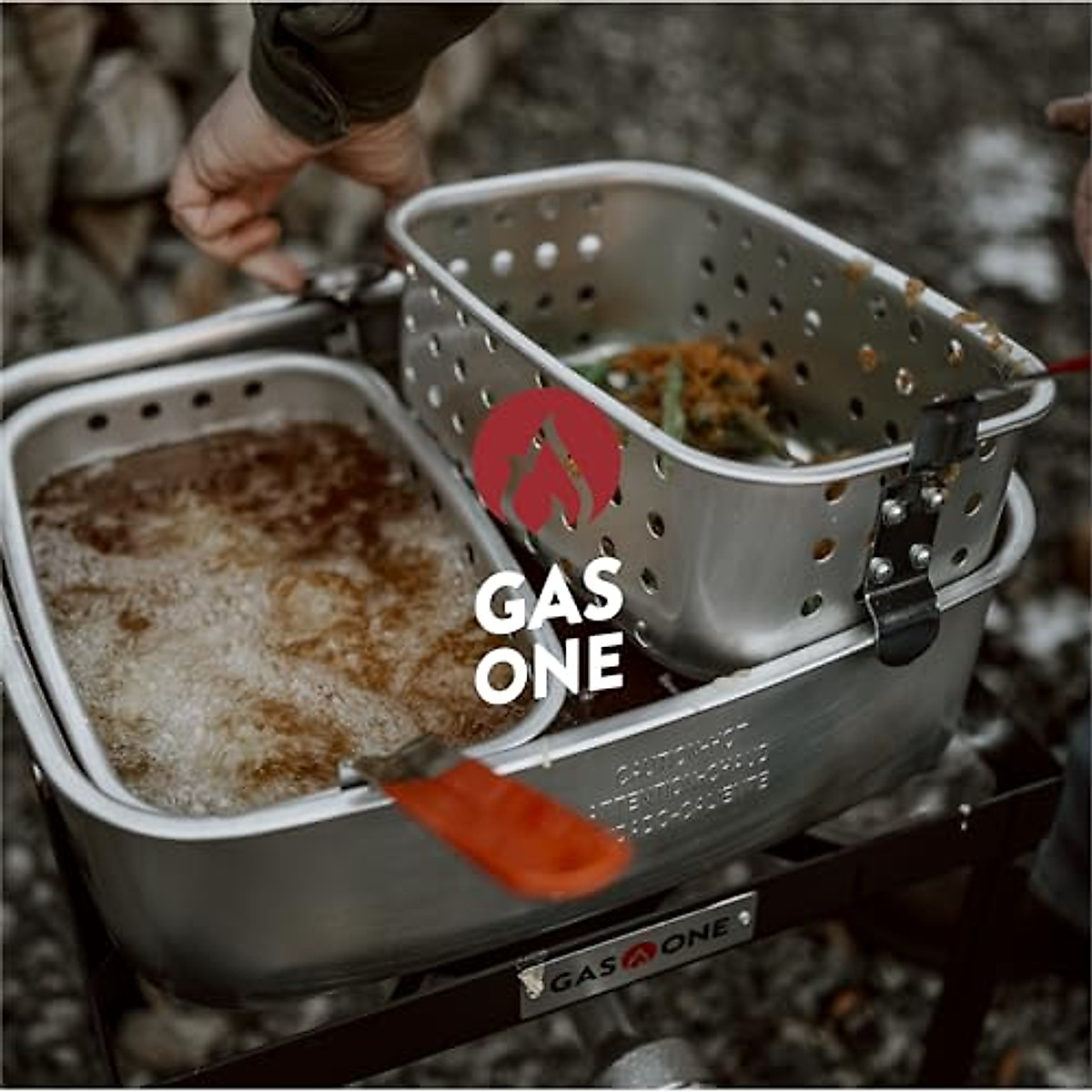 Gas One Double Fryer with 2 Baskets Propane Burners for Outdoor Cooking – Heavy Duty 18Qt Aluminum Pot Outdoor Deep Fryer with Cast Iron Burner – Propane Deep Fryer with Thermometer