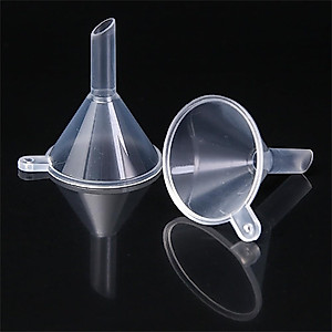 Small Funnel, 2.16inch Clear Plastic Mini Funnels for Science Lab Bottle Filling Liquid, Essential Oils, Perfume(12 Pack)