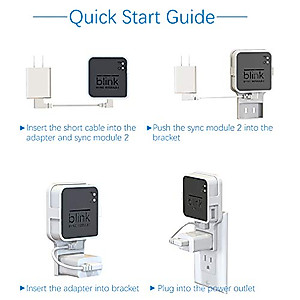 Outlet Wall Mount for Blink Sync Module 2, Mount Bracket Holder for Blink Outdoor Camera No Messy Wires Outdoor and Indoor Home Security Camera Mount with Short Cable (1 Pack)…