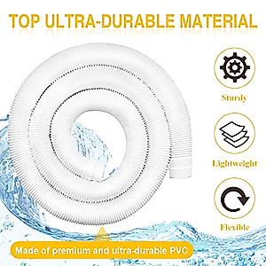 Pool Pump Replacement Hose, Vacuum Cleaner Hose Set, 1.25" Diameter Accessory 59" Long Pool Filter Pump Hose for Pump Models 330 GPH, 530 GPH, 1000 GPH, 607, 637 above Ground Pools