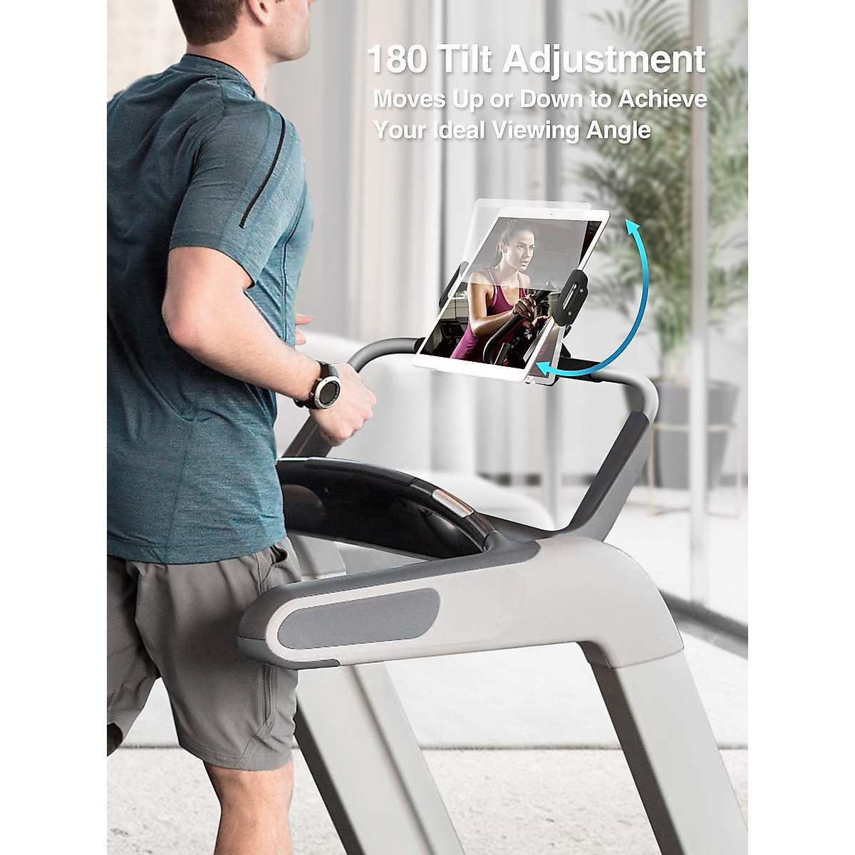 elitehood iPad Holder for Treadmill, Heavy Duty Tablet Holder for Stroller, iPad Bike Mount Compatible with 4.7-12 inches iPad, iPhone, Tablets and Cell Phones