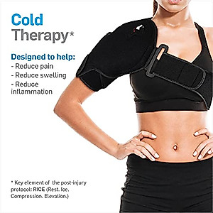 NatraCure Hot or Cold Therapy Shoulder Ice Pack Wrap, Shoulder Brace for Shoulder Pain Relief - (Heating Pad for Rotator Cuff Injuries, Surgery, Gym Injuries, Baseball, Pitching Injuries) - 6032