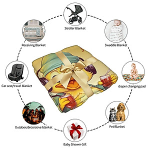 Rubber Duck Yellow Throw Blanket Super Soft Cozy Duck Blankets for Couch Bed Duck Gifts for Duck Lovers Duck Bathroom Decor Lightweight and Durable 40"x50"for Kids/Child