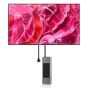 SAMSUNG QN55S90CAFXZA 55 Inch 4K OLED Smart TV with AI Upscaling with a 5S-PS8-US1 V-Series 8-Outlet Power w/Omniport USB (2023)(USED)