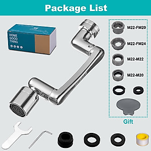 1440° Faucet Extender, Spurtar Multifunctional 1080° Rotatable Faucet Aerator + 360° Swivel Faucet Attachment, Arm Swivel Extension Faucet Aerator, Faucet Extender for Bathroom Sink Kitchen