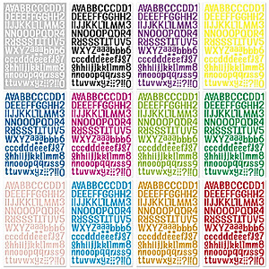1512 Alphabet Stickers 12 Sheets Alphabet Stickers Vinyl Self-Adhesive Number Alphabet Vinyl Stickers, Mailbox Numbers Labels DIY Crafts Art Making, Decals for Sign,Notebook, Classroom Decor, Door
