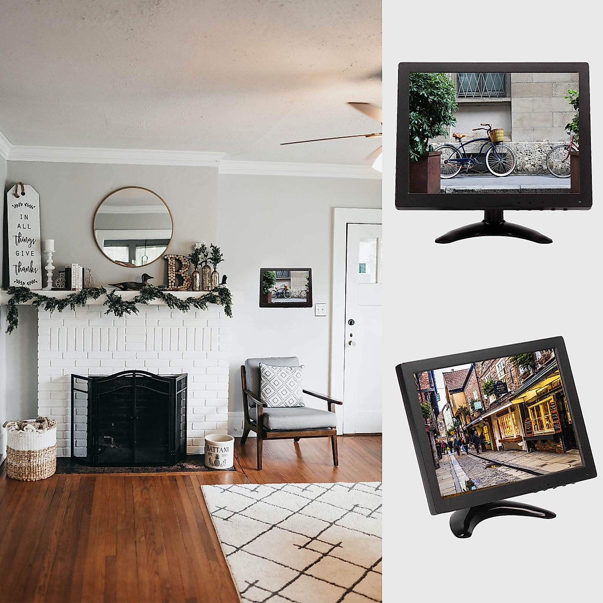 TPEKKA 10 Inch Security CCTV Monitor HD IPS 1024 x 768 Portable Mini TFT LCD Monitor BNC HDMI VGA AV Input for Computer PC FPV Screen DVR CCTV Cam Home Office Surveillance Raspberry Pi Gaming Display