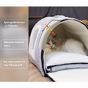 OMLIVLIES cat Bed cave-cat beds for Indoor Cats,Soft and Comfortable Cute cat Bed，cat House,with Removable Washable Cushioned Pillow,Enclosed cat Bed,Kitty cat hut、Hideaway,Small Dog Tent Grey