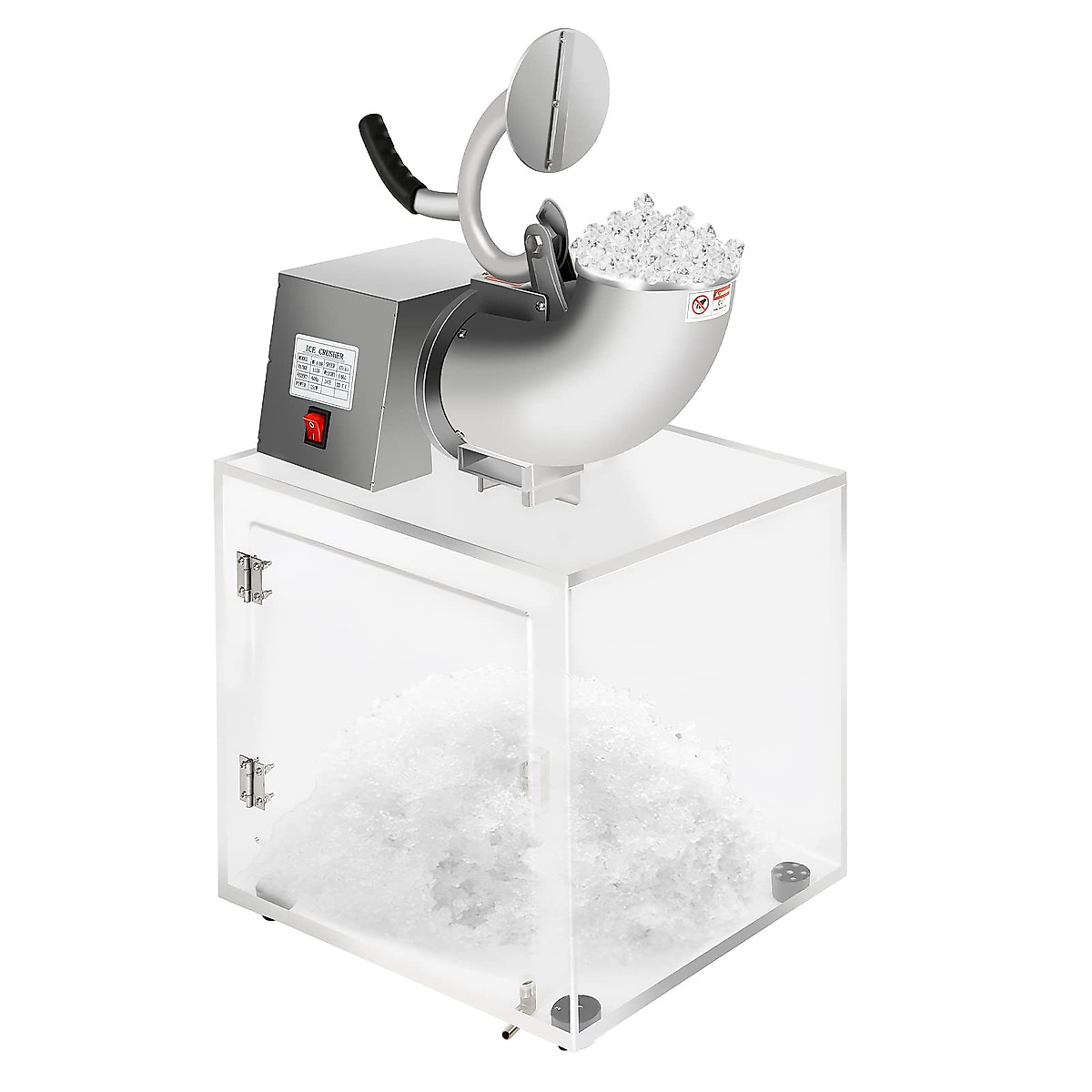 Commercial Snow Cone Machine Ice Shaver Macker 440lbs/hr, ETL Approved 300W Electric Ice Crusher Machine with Dual Blades, Shaved Ice Machine for Home, Restaurants, Bars