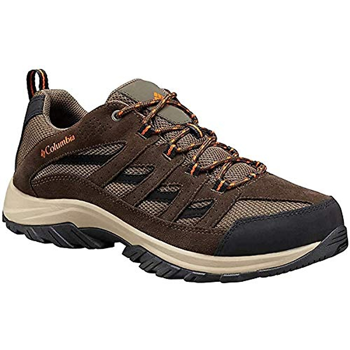 Columbia Mens Crestwood Hiking Shoe, Camo Brown/Heatwave, 12 Wide US