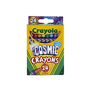 Crayola Cosmic Crayons, Pearl & Glitter Colors, 24ct Crayons, Gift for Kids, Ages 4 & up