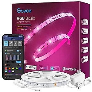 Govee WiFi LED Strip Lights, 32.8ft RGB Strip Lights Work with Alexa and Google Assistant, Smart App Control, 64 Scenes, Music Sync, DIY LED Lights for Bedroom, Kitchen, Party, Living Room, TV