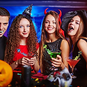 24 Pcs Halloween Party Favors Halloween Straws Reusable Plastic Crazy Straws Bats Pumpkin Cat Ghost Straws with 2 Cleaning Brush for Kids Halloween Party Supplies Birthday Decoration, 8 Styles