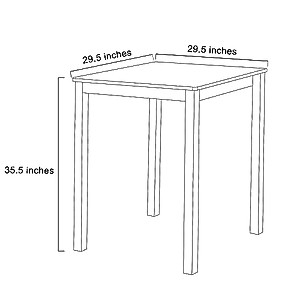 Uolfin Small Dining Table Set for 2 with Chairs, Counter Height with Rubberwood and MDF Top, 29.5" L × 29.5" D × 35.5" H