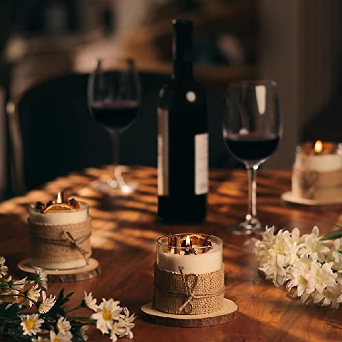 BEWEEN Scented Soy Candles for Home with Pine Cones, Lemon, Cinnamon Decoration - Long Burning Candle for Clearance, Housewarming – Makes Great Gift for Women & Men