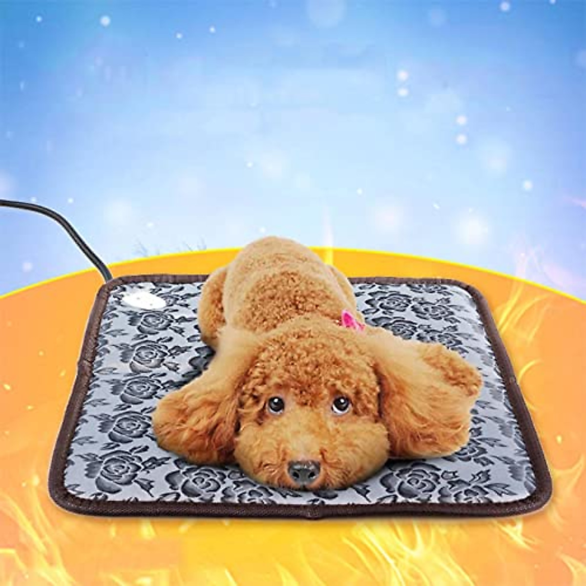 Pet Electric Blanket Waterproof, Anti-bite, Wear-Resistant, Temperature Constant Temperature (17.6x17.6in)