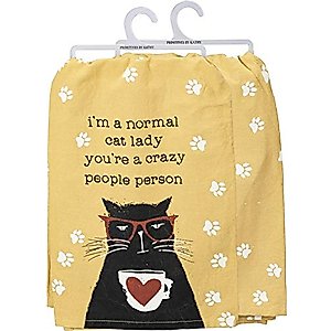 Primitives by Kathy Cotton Dish Towel Set - Cat Design, Kitchen/Bathroom Decor, Tea Towels, 28"x28"