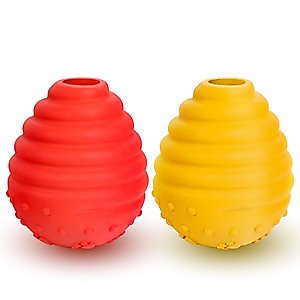 SCHITEC Treat Dispensing Dog Toy, [2 Pack] Interactive Puzzle Slow Feeder Ball for Mental Stimulation, Rubber Enrichment Chew Toys for Small Medium Large Dogs