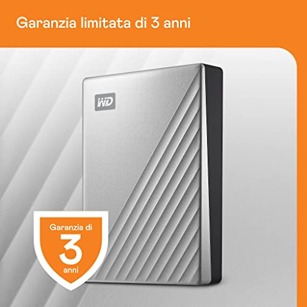 WD 2TB My Passport Ultra Silver Portable External Hard Drive, USB-C - WDBC3C0020BSL-WESN (Renewed)