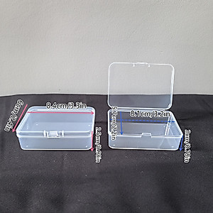VANZBON Clear Plastic Storage Box, Beads Container With Hinged Lid Hardware Supplies (6pcs,8.5 * 6.*2.5cm)
