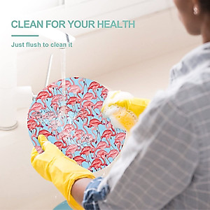 Tropical Pink Flamingo Glass Cutting Board Round Kitchen Decorative Chopping Blocks Mats Food Tray for Men Women